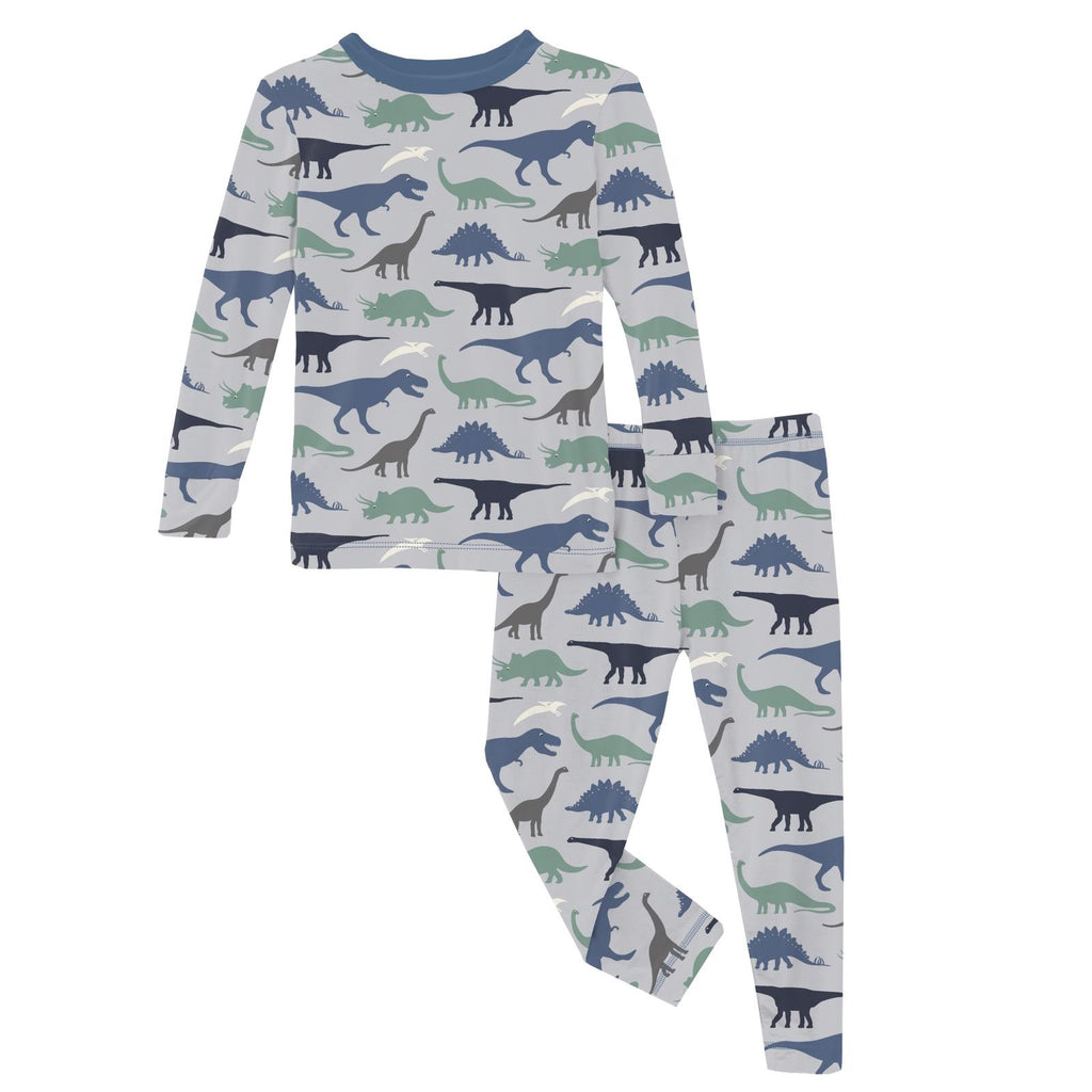 Long Sleeve Pajama Set in Dove Dino Museum – Doodlebug's Children's ...