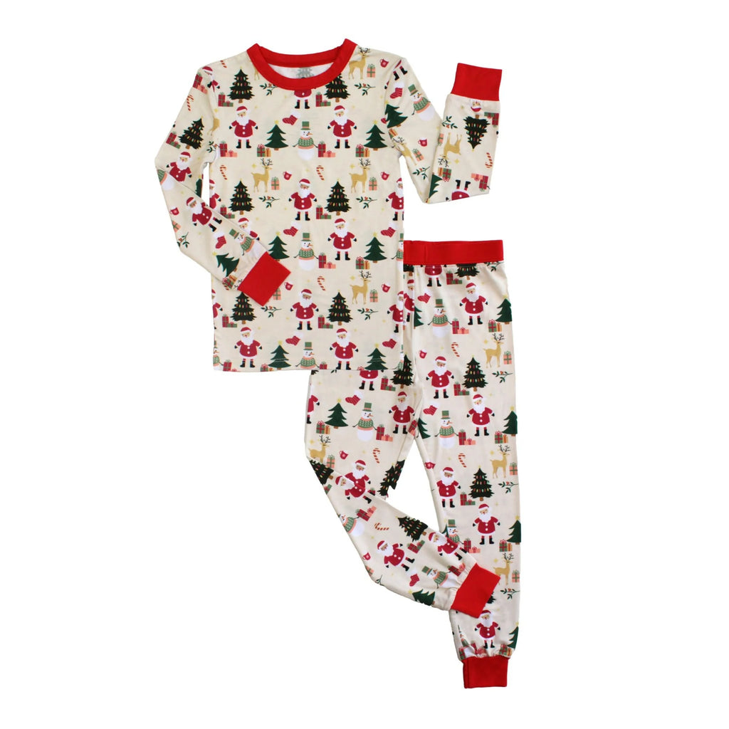 Cozy Christmas Bamboo Long Sleeve Kids Pajama Pants Set – Doodlebug's ...